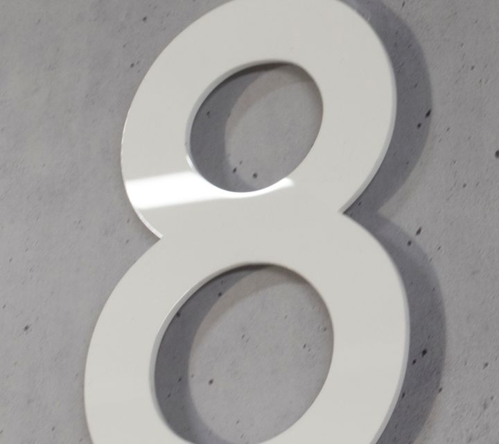 Glossy Acrylic House Numbers - Floating Gloss Finish House Numbers in ...