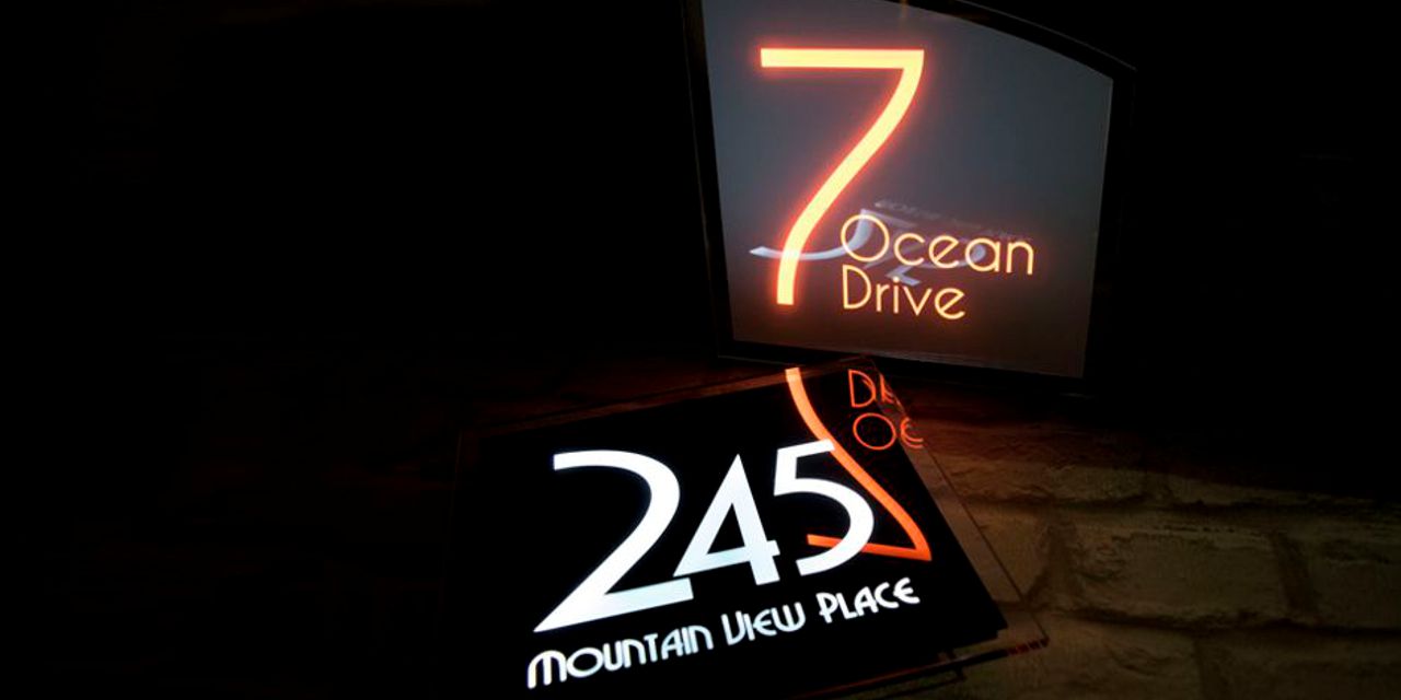 Sirius 215 LED House Sign | Large Modern Illuminated Address Sign